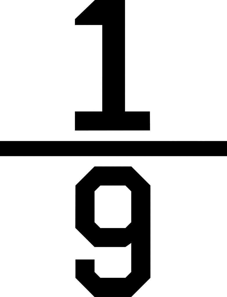 Numerical Fraction 1 9 ClipArt ETC