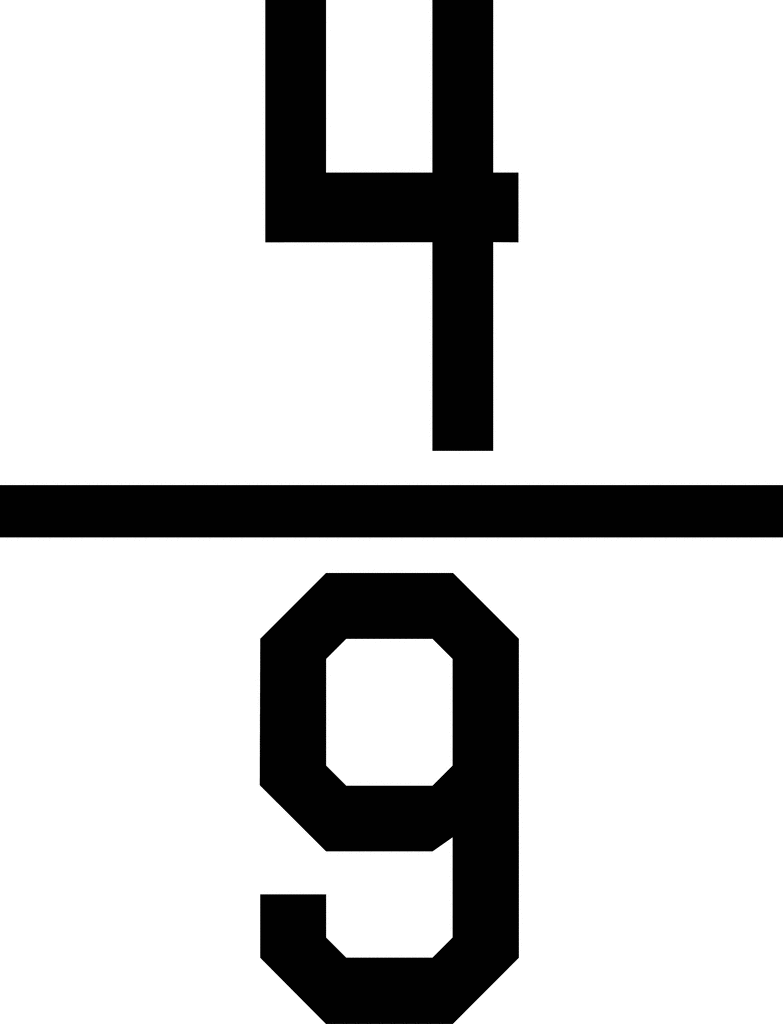 Numerical Fraction 4 9 ClipArt ETC