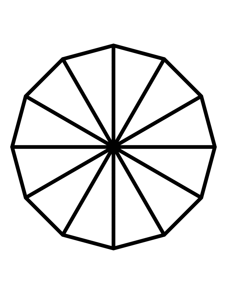 Fractions Of 12 sided Polygon ClipArt ETC