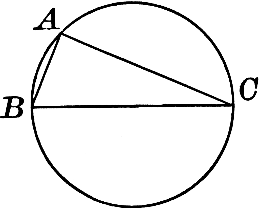 Circle With Inscribed Right Angle In Semicircle ClipArt ETC