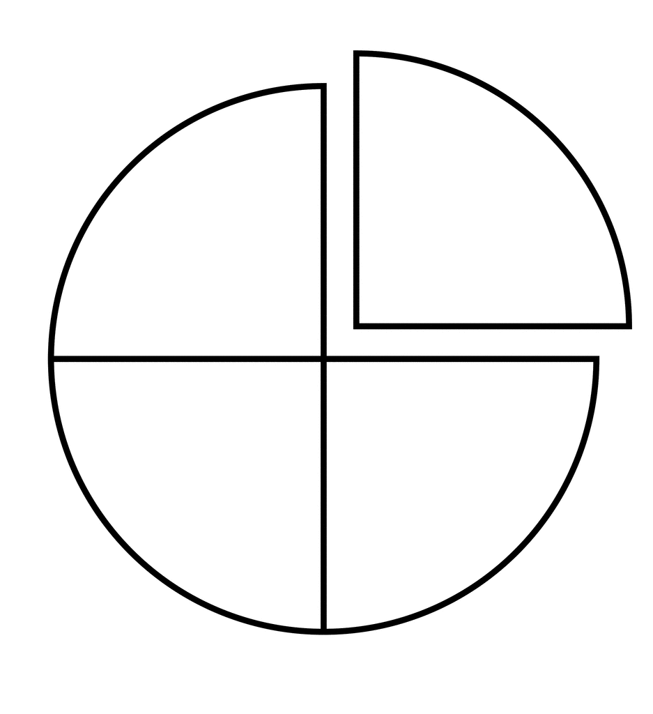 Fraction Pie Divided Into Quarters ClipArt ETC