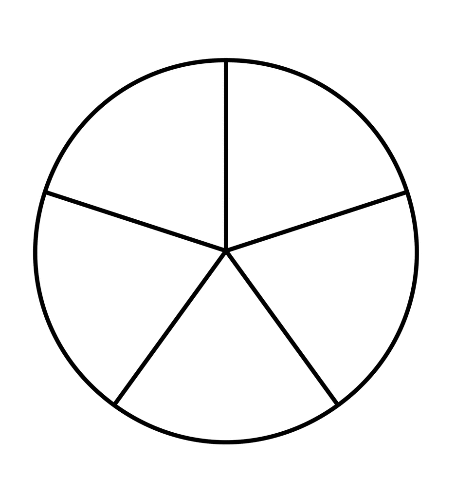 Fraction Pie Divided Into Fifths ClipArt ETC