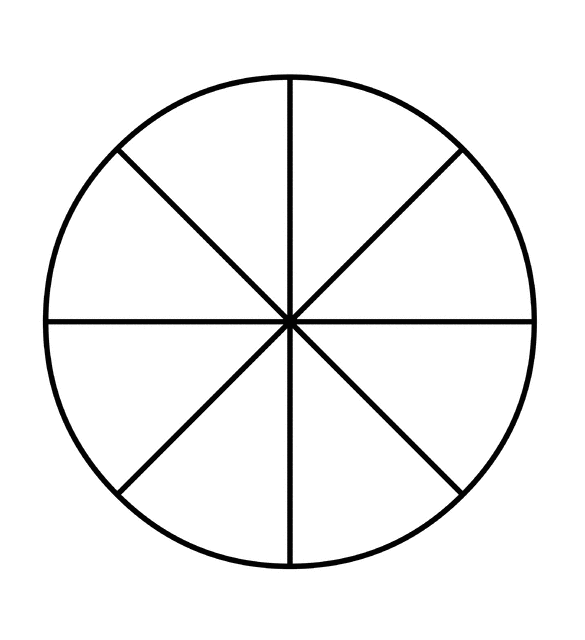 Fraction Pie Divided Into Eighths ClipArt ETC