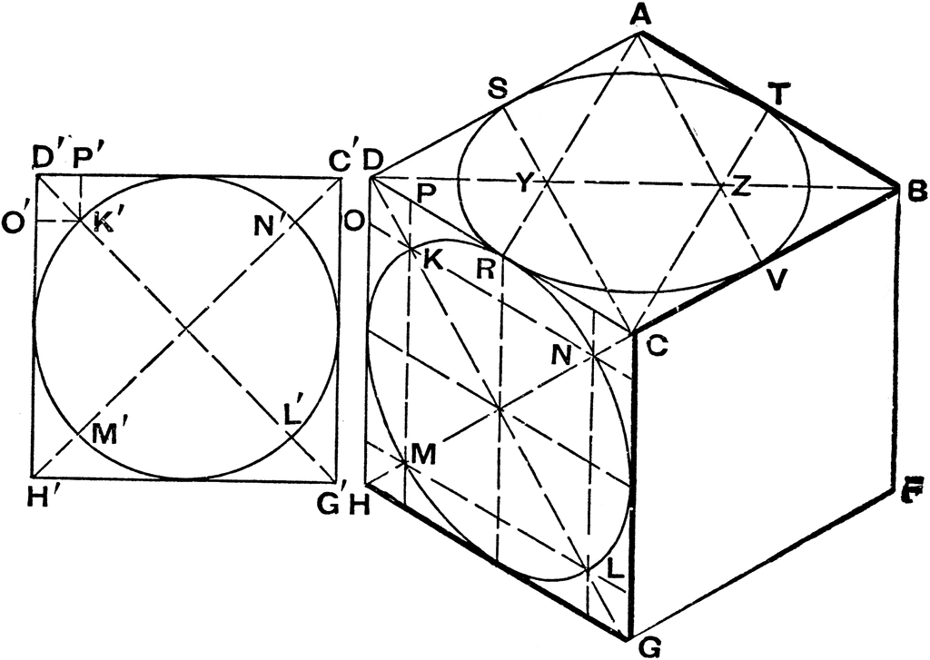 Isometric Drawing Of Circle Using Square ClipArt ETC