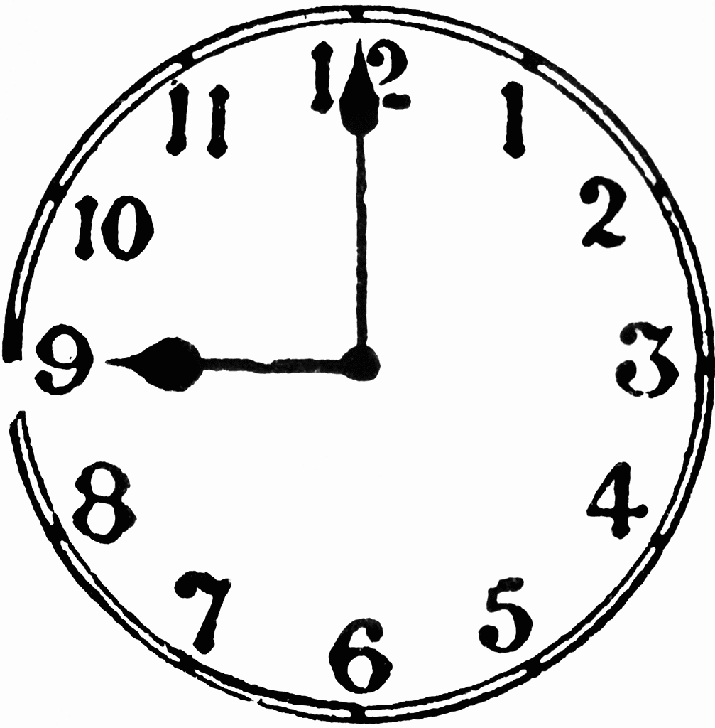 9 O clock ClipArt ETC