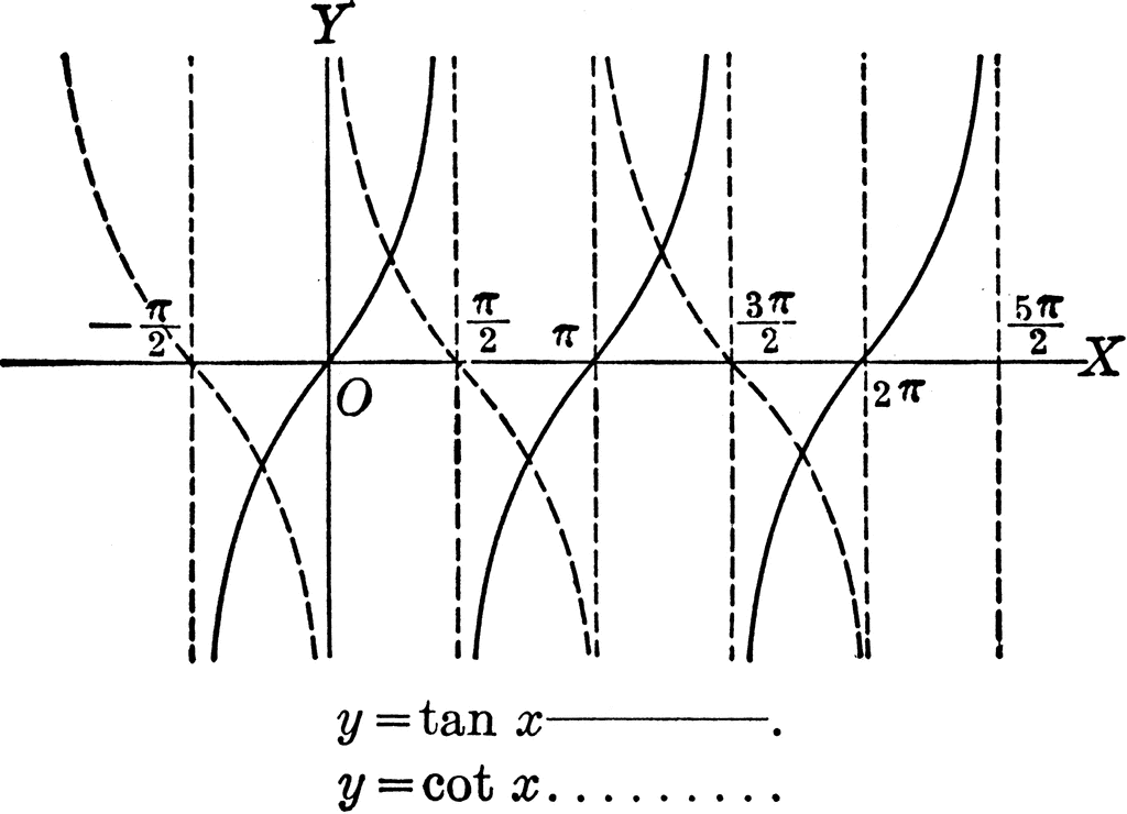 Tangent And Cotangent Curves Y tan X And Y cot X ClipArt ETC