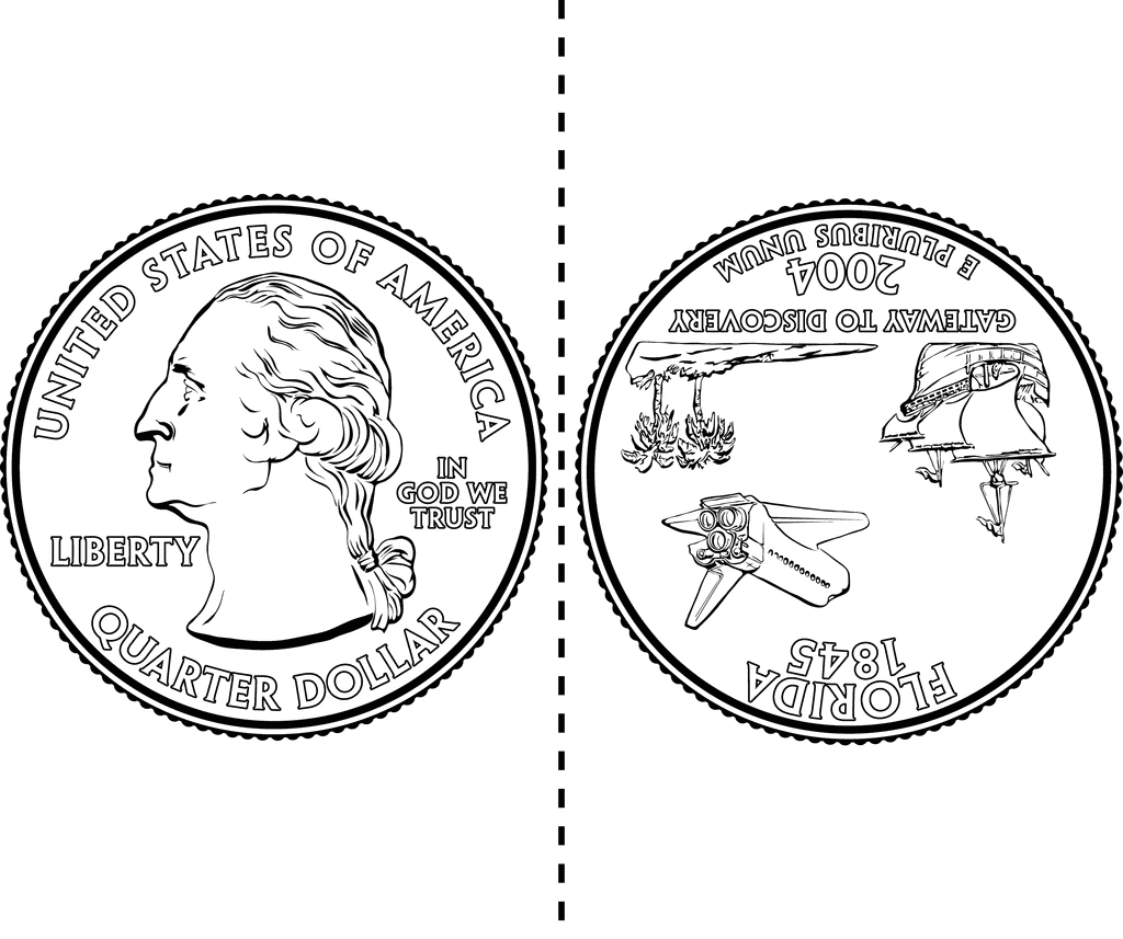Two Sided Quarter ClipArt ETC