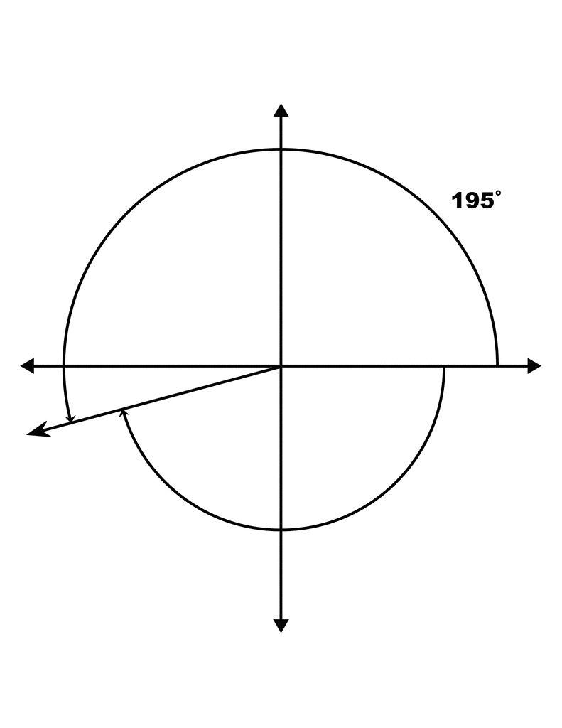 195 And 165 Coterminal Angles ClipArt ETC