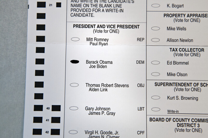2012 Presidential Election Ballot For Obama And Biden ClipPix ETC 2012 Presidential Election Ballot For Obama And Biden ClipPix ETC