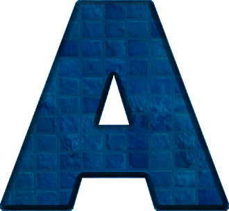 Presentation Alphabets: Blue Tile Letter A