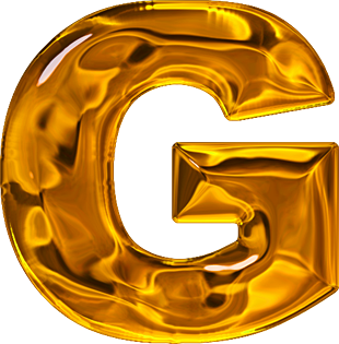Presentation Alphabets: Lumpy Gold Letter G