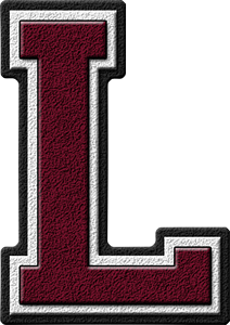 Presentation Alphabets: Maroon Varsity Letter L